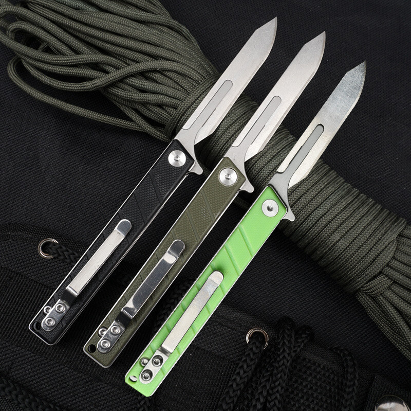 440C Blade G10 Pocket Utility Knife Scalpel EDC Outdoor Camping Folding ...