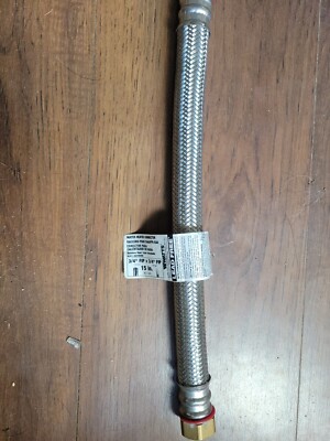 Watts 15” LG Water Heater Connector Stainless Steel Braid 3/4"Female ...