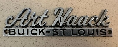Vtg Art Haack Buick St. Louis Metal Car Dealership Dealer Emblem/badge ...