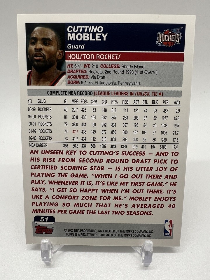 2003-04 Topps Cuttino Mobley #51 w/ Yao Ming Houston Rockets NBA ...