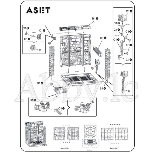 Machical Chain Case Machine Nest Action Base A Set 009 for MG HG RG 1/ ...