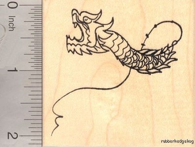 Chinese Dragon Kite Rubber Stamp J17408 WM | eBay UK