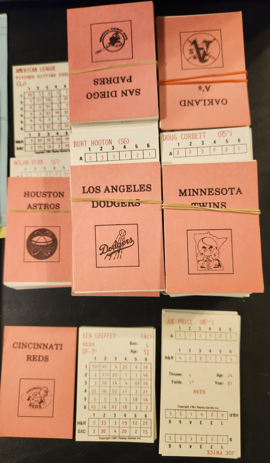 Replay Baseball 1981 Near Complete Set in Box Classic Era APBA-Like ...