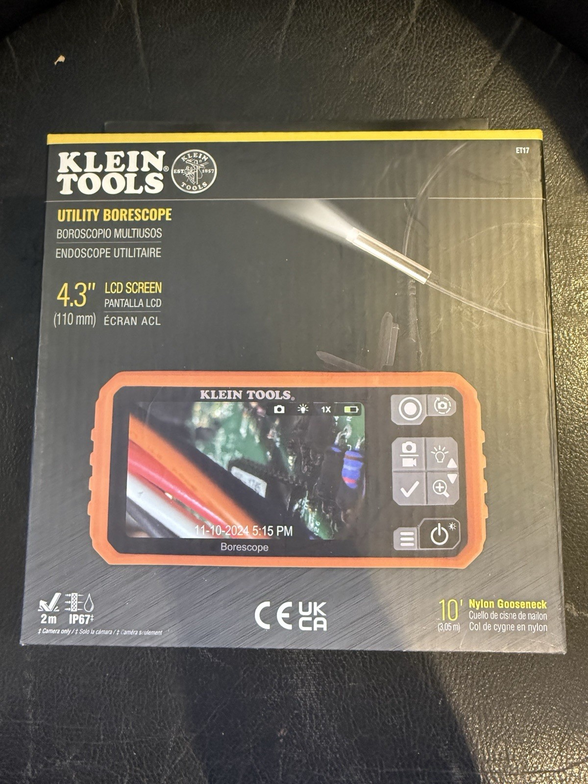 Brand New Klein Tools Utility Borescope 4.3" LCD Screen & 10' Nylon ...