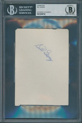 Bill George Signed Album Page Beckett Authentic Autograph *8792 | eBay