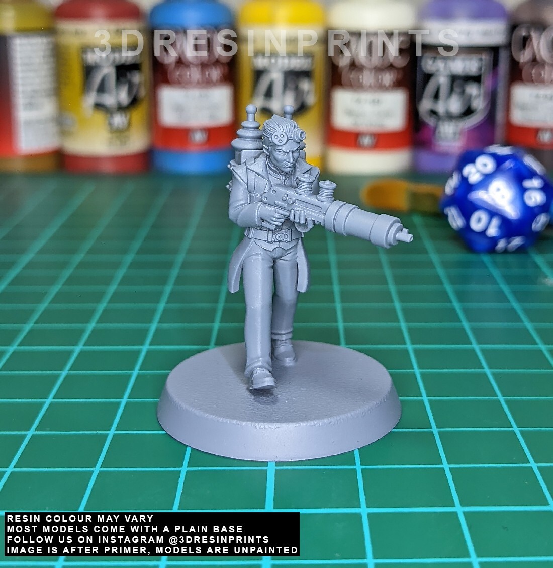 STEAMPUNK INVENTOR ENGINEER Pathfinder, D&D, Resin Miniature C03 | eBay