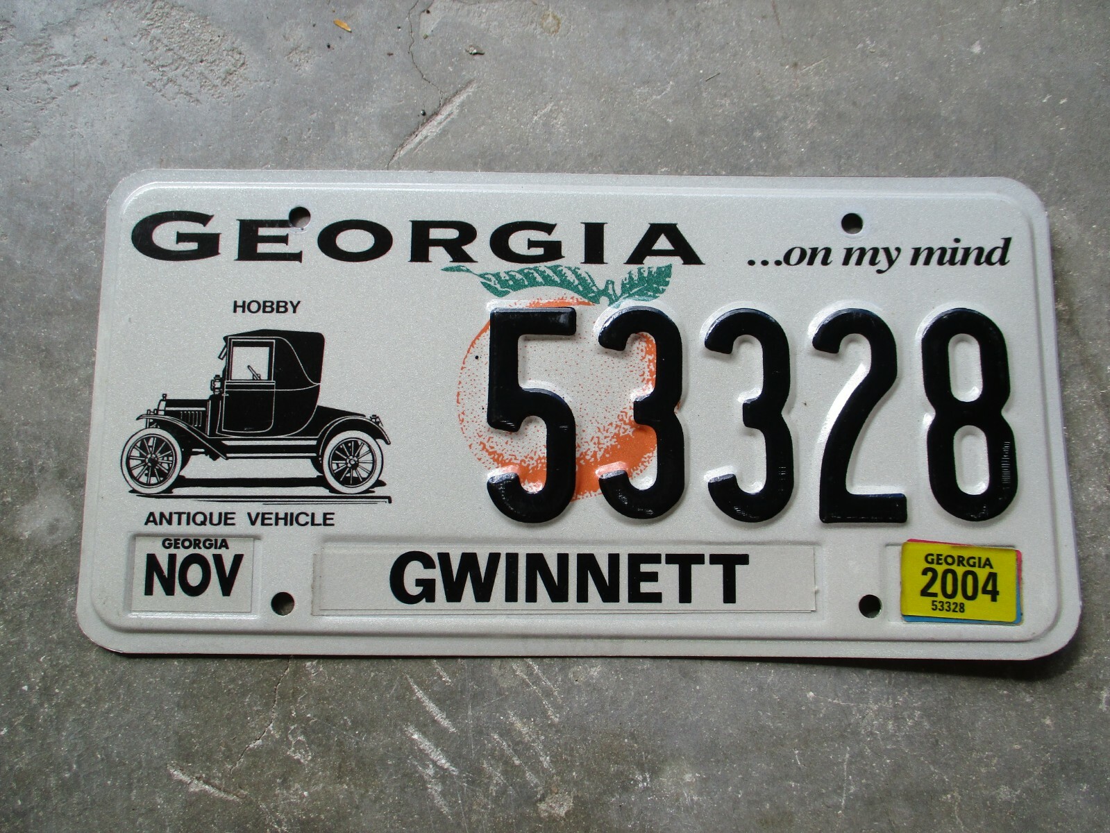 Georgia 2004 hobby Antique Vehicle license plate # 53328 | eBay