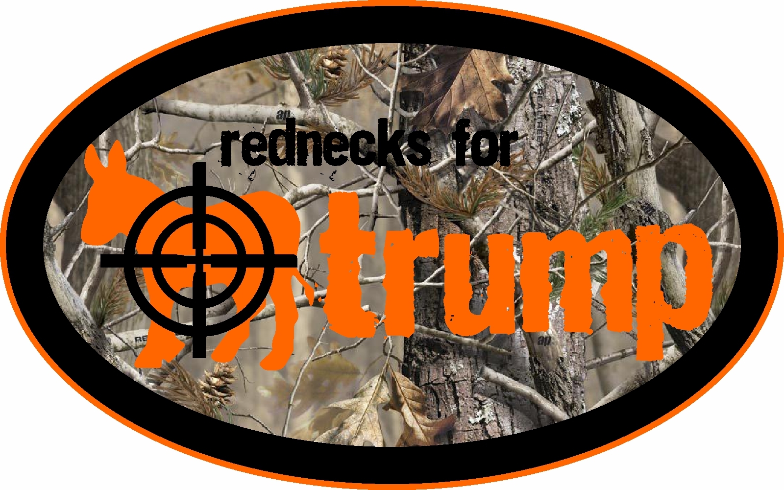 REDNECKS FOR TRUMP STICKER CROSSHAIR HUNTING CAMO COUNTRY DECAL WINDOW ...