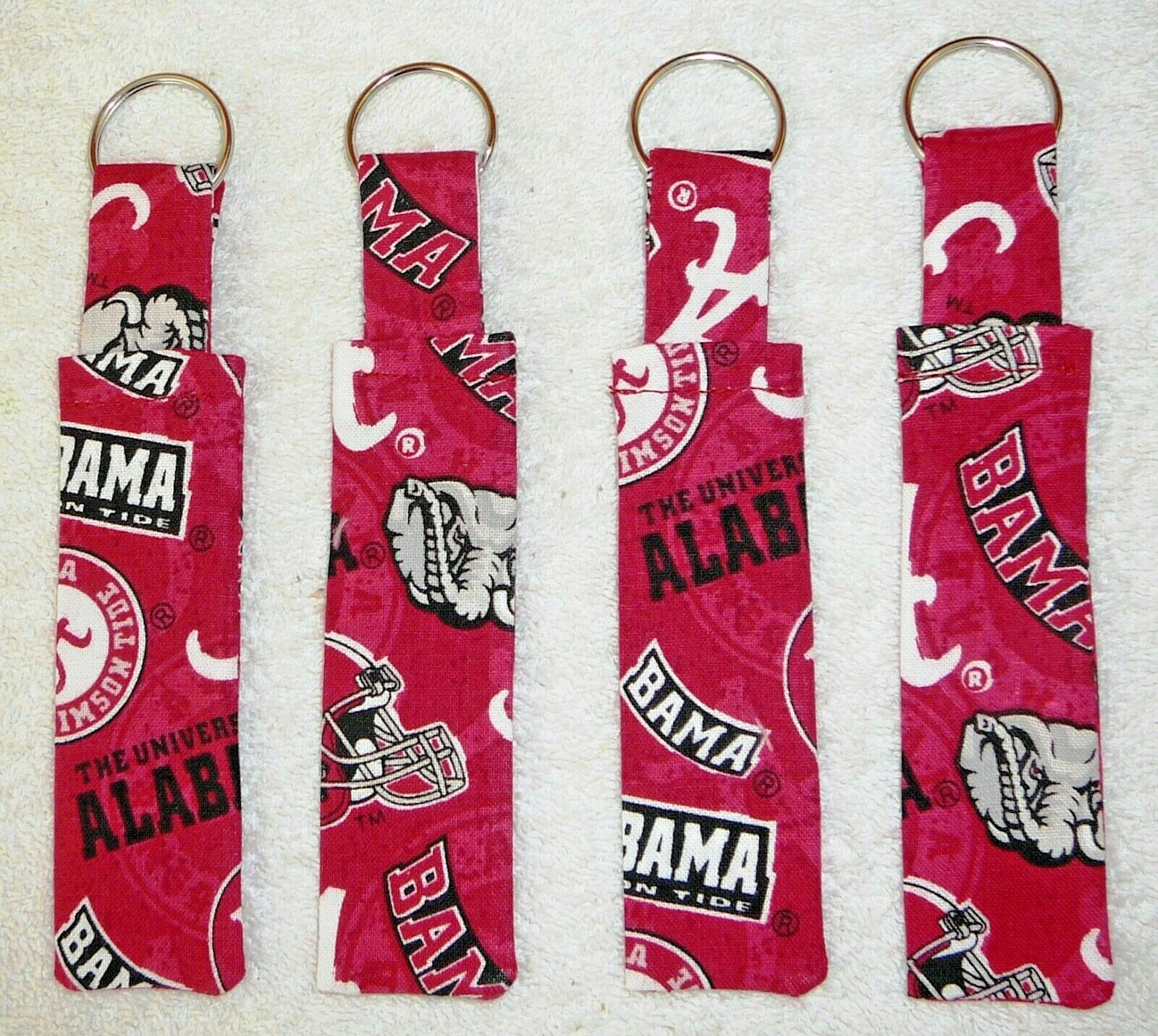 KEY FOBS~Key Chains~UNIVERSITY Of ALABAMA~ROLL TIDE~Fabric~Reversible ...