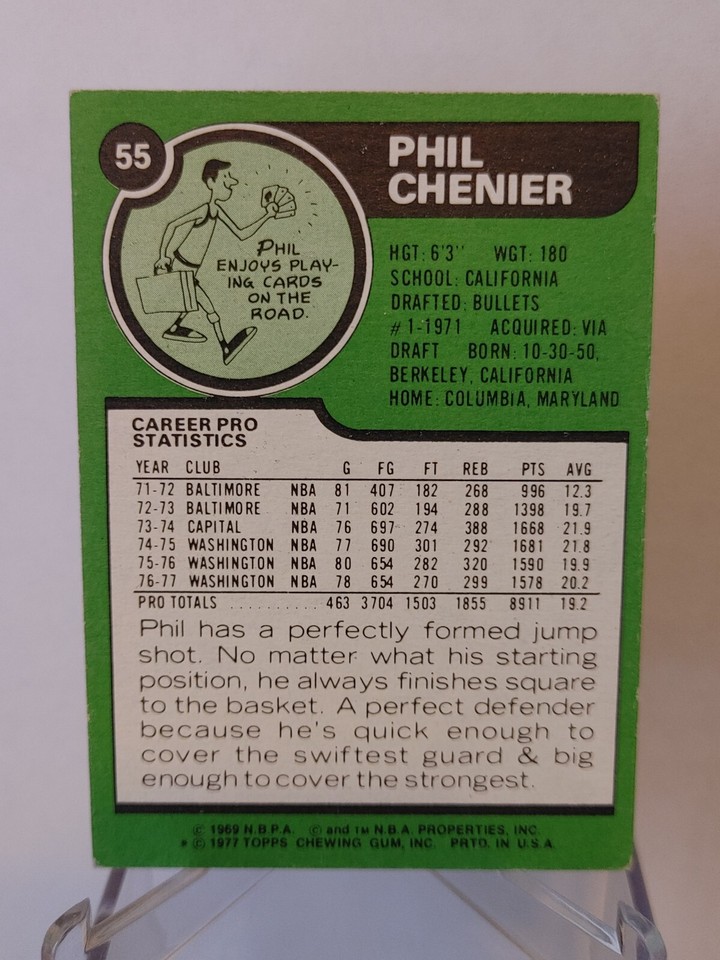 Phil Chenier 1977-78 Topps #55 - Washington Bullets - B | eBay