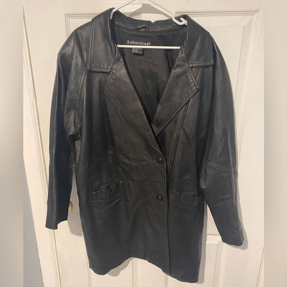 Vintage leather jacket mob wife aesthetic size large - Gem
