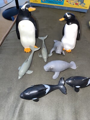 Ocean Zoo Plastic Rubber Animals Lot - SeaWorld penguins, manatee ...