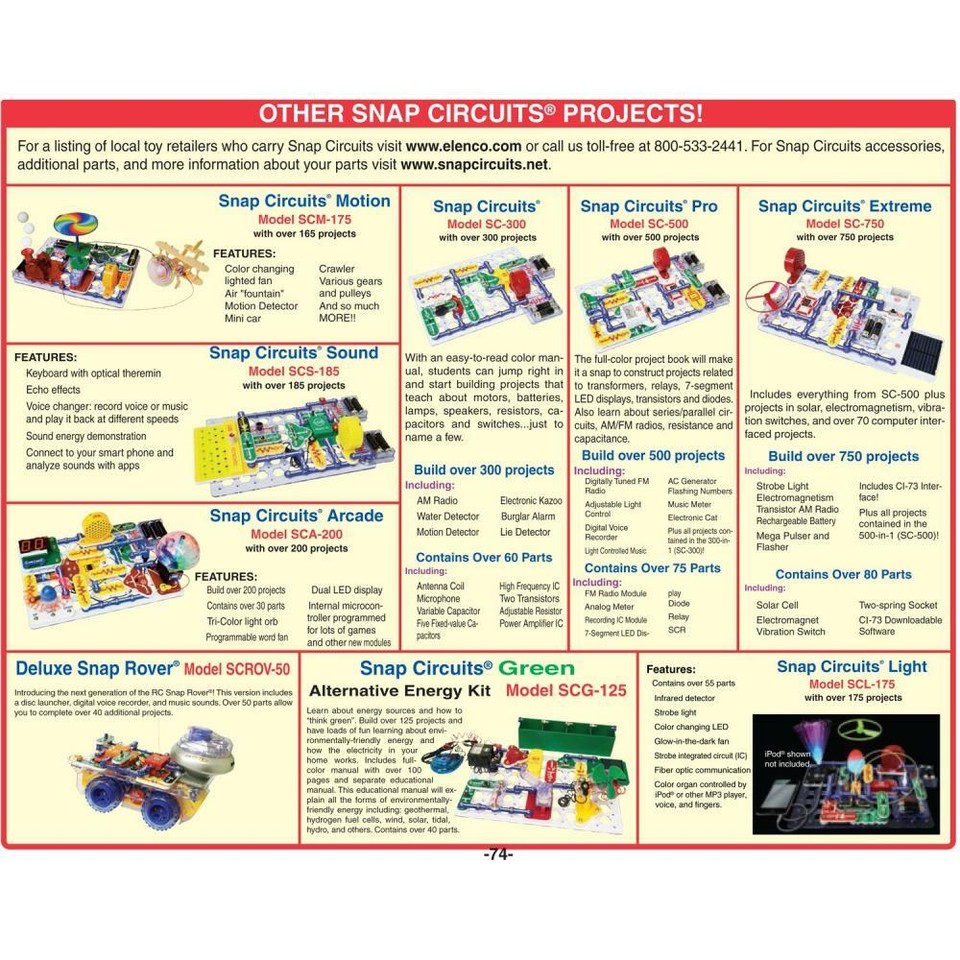 Snap Circuits Arcade Electronics Exploration Kit | Over 200 Multi ...
