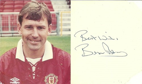 Bryan Robson Official Manchester United Hand Signed Card 1992-94 Rare ...