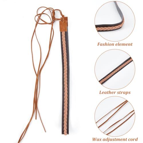 Cowboy Western Hat Band Braided Brown Ethnic Imitation Leather Black-01 ...