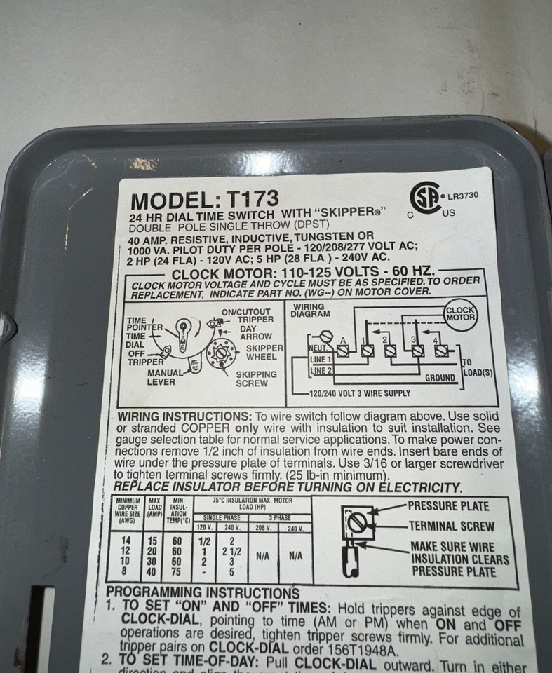 Intermatic T173 Electromechanical Timer 24 Hour | eBay