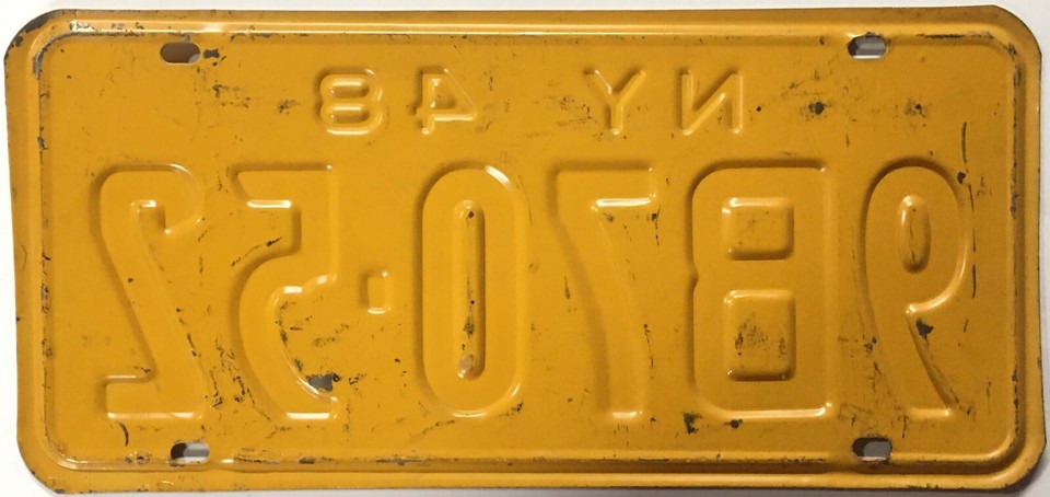 New York 1948 License Plate 9B70-52 Erie County Original Paint | eBay