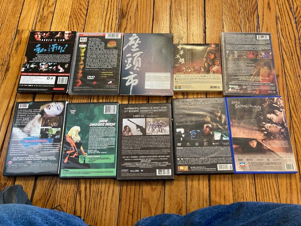 Asian Horror dvd lot 10 cult martial arts etc. nice shape ship tomorrow ...