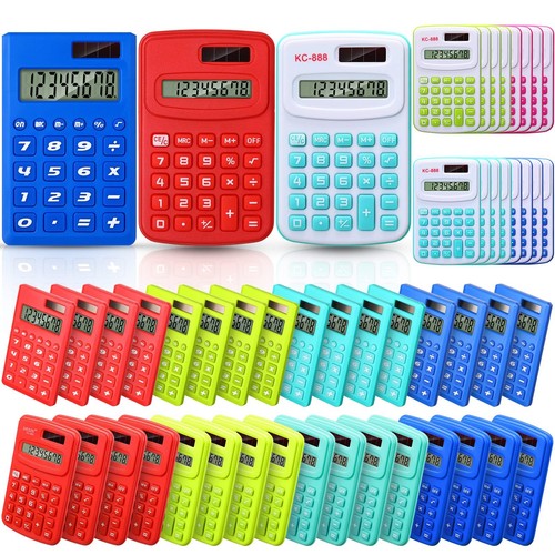 48 Pcs Pocket Calculators Bulk Mini 8 Digit Handheld Calculator Small ...