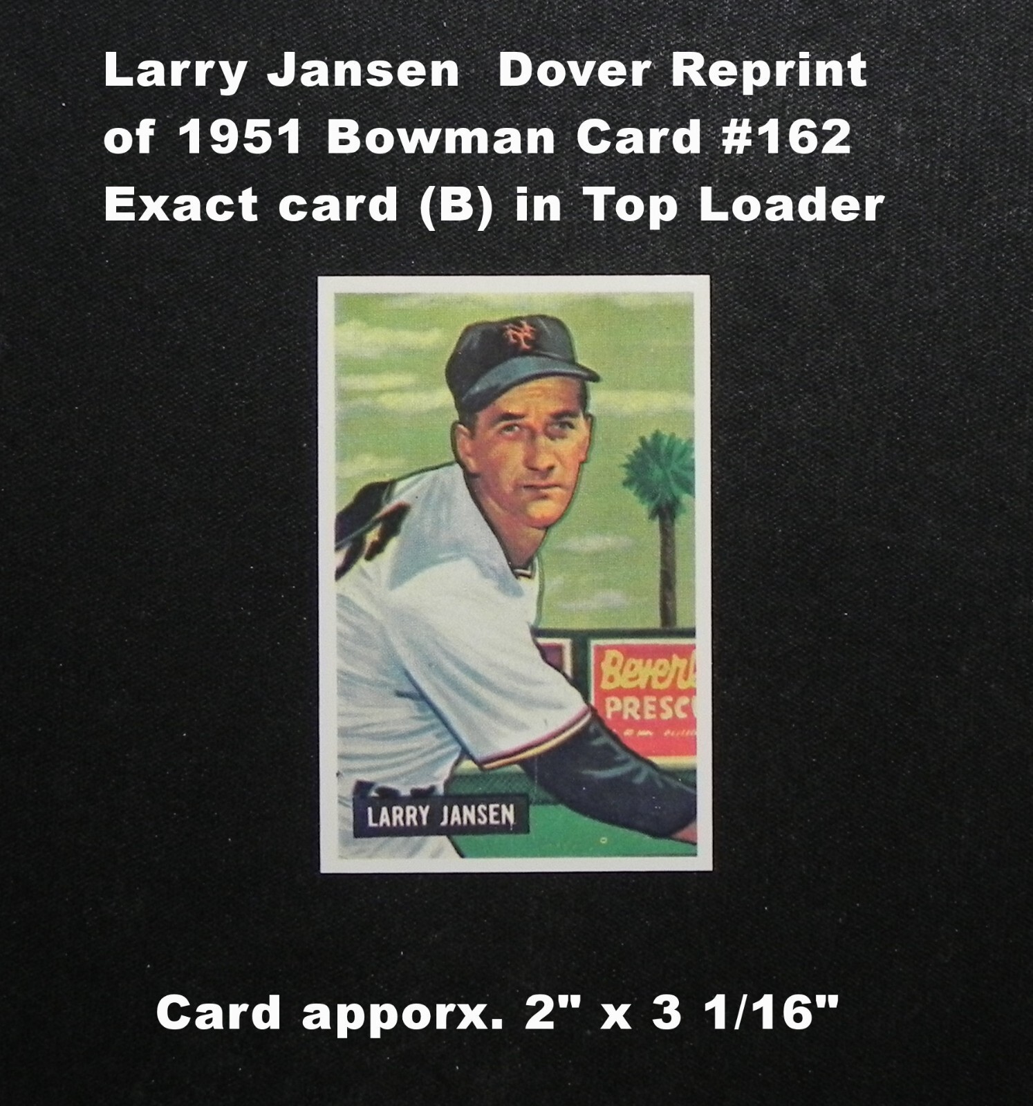 LARRY JANSEN Dover Reprint of 1951 Bowman Card #162 _ Exact Card (B) | eBay
