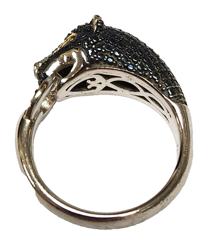 Affinity JS 925 Sterling Silver Blue Yellow Diamond Panther Jaguar Cat ...