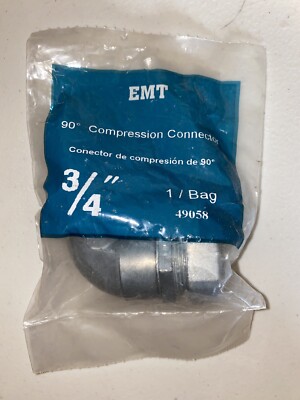 Sigma 49058 EMT 90 Degree Compression Connector 3/4" | eBay