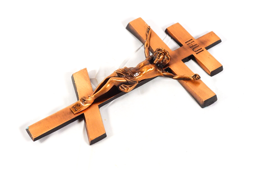 Vintage Russian Orthodox Crucifix Copper Tone Metal Casket Decoration ...