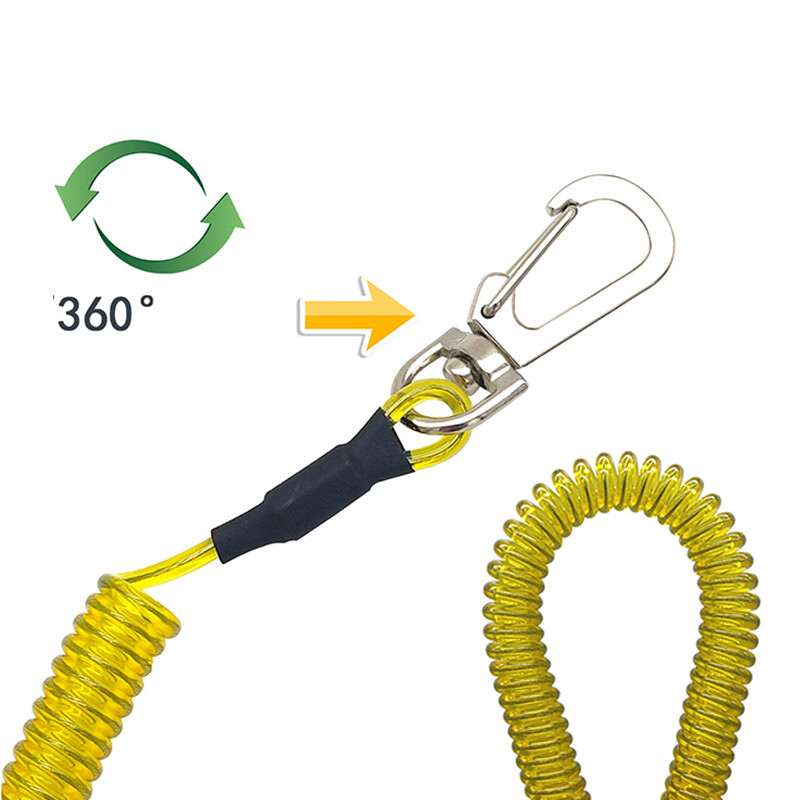 Spiral Key Chain Retractable Clip On Ring Stretchy Coil Spring Keyring ...