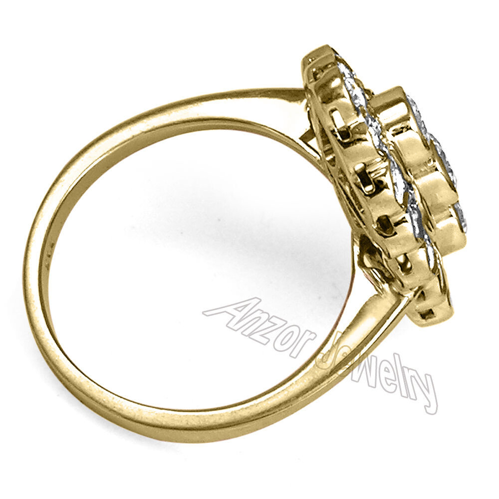 European Style ring Genuine Diamond Marquise Shape Ring in 14k Yellow ...