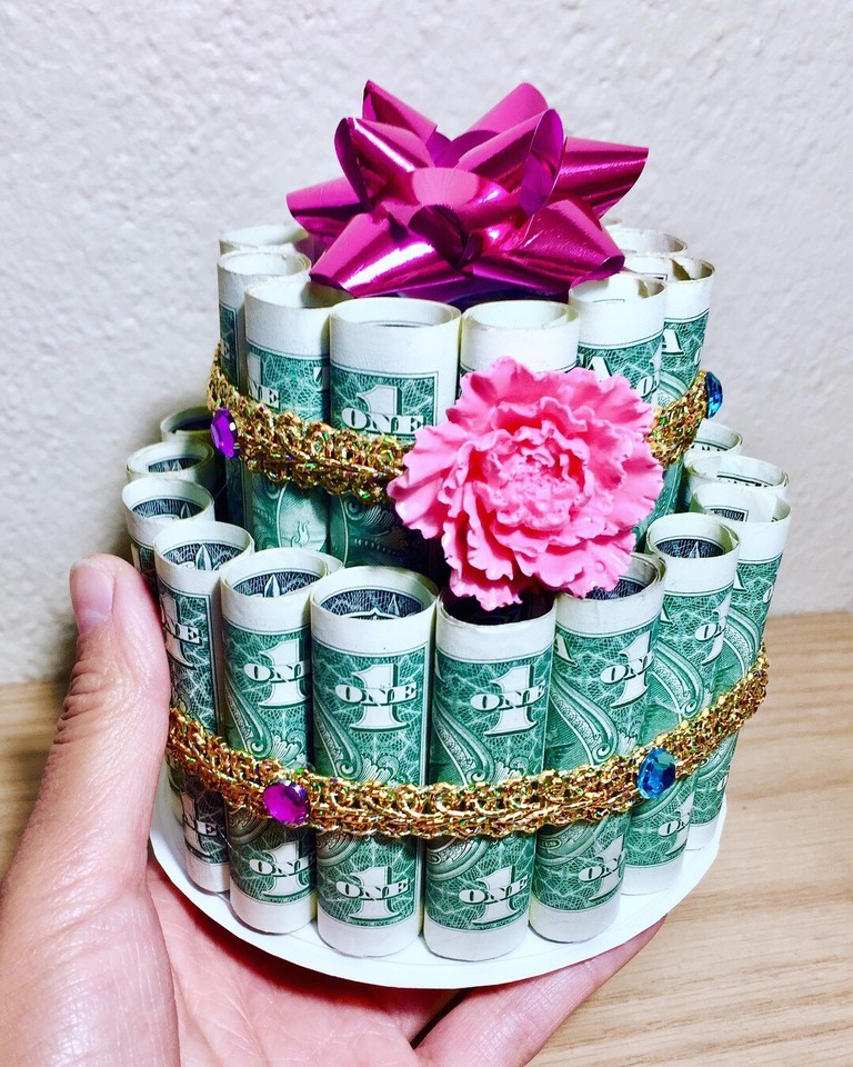 Money cake US dollar bill Origami Cash art personalized gift birthday ...
