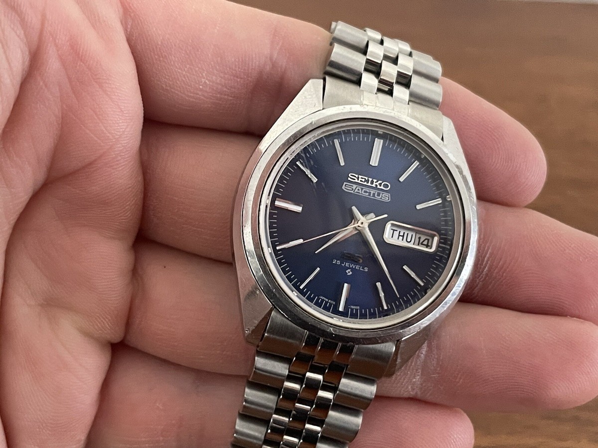 SEIKO 5 ACTUS 25 JEWELS AUTOMATIC *BLUE SUNBURST* 6106-7510 SEIKO 5 ACTUS 25 JEWELS AUTOMATIC *BLUE SUNBURST* 6106-7510