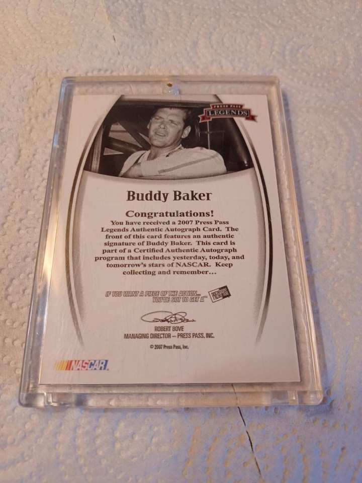 2007 Press Pass Authentic Autograph Buddy Baker Serial #191/568 | eBay