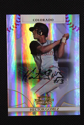 Hector Gomez 2008 Donruss Threads Signatures AUTO /499 Colorado Rockies ...