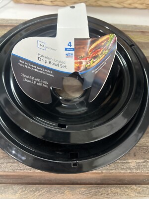 Porcelain Electric Range Reflector Bowl (Black, 4pcs) Universal Fit ...