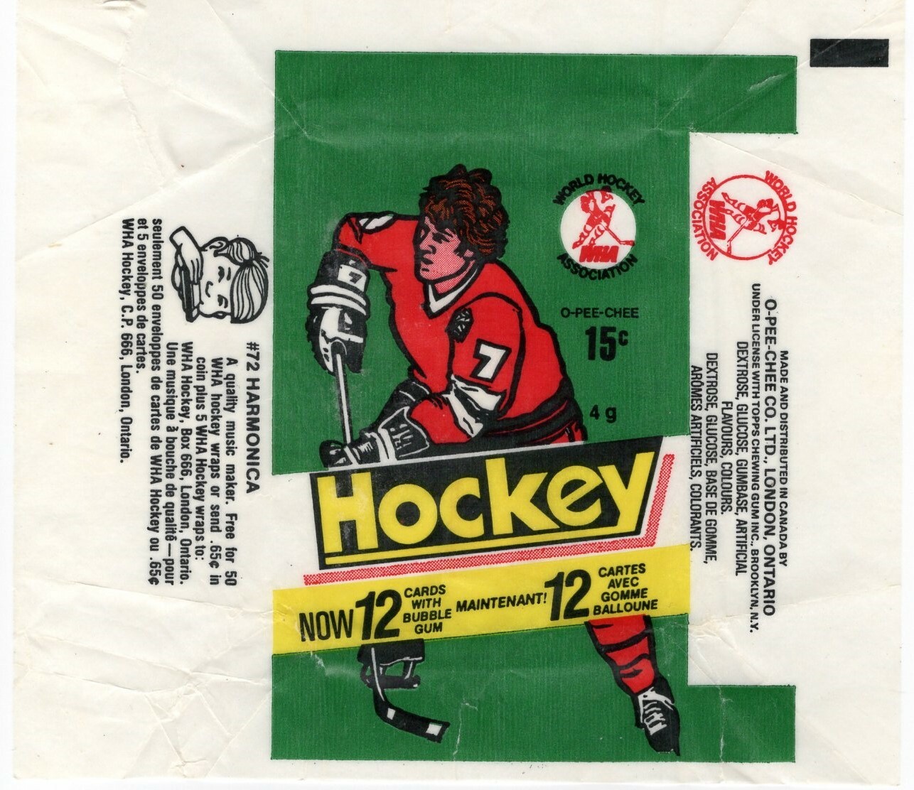 1977/78 O-PEE-CHEE WHA HOCKEY -- EMPTY WAX PACK WRAPPER | eBay
