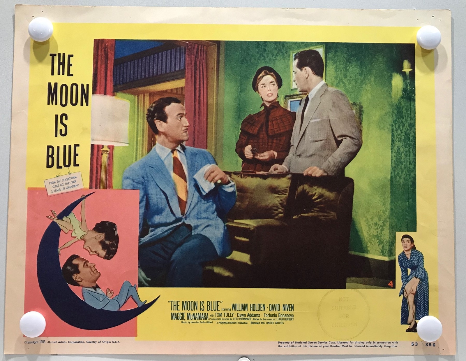 ORIGINAL LOBBY CARDS - THE MOON IS BLUE - 1953 - set of 8 - William ...