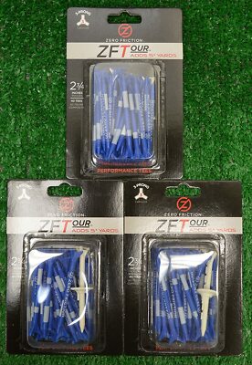 Zero Friction ZFTour 3Prong Blue Golf Tees 2 3/4" 3 Packs ZT10006 | eBay