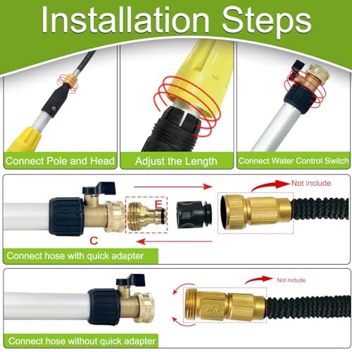 Telescopic Gutter Cleaning Wand with Hose Attachment, Long Reach Gutter ...