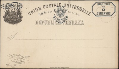 PERU, 1884. Post Card H&G 14, Mint | eBay