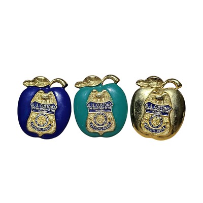 US Customs Department Of The Treasury Special Agent Pin x3 Red Green ...