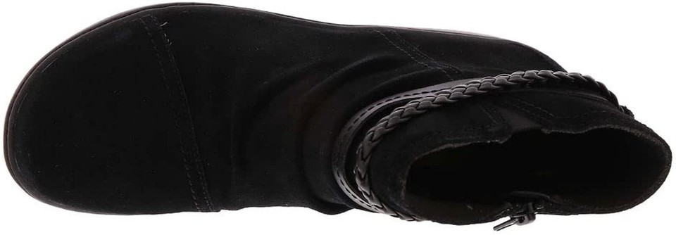 Clarks Ladies Ankle CORA BRAID BOOT Black Suede UK 7.5 / 41.5 Wide RRP ...