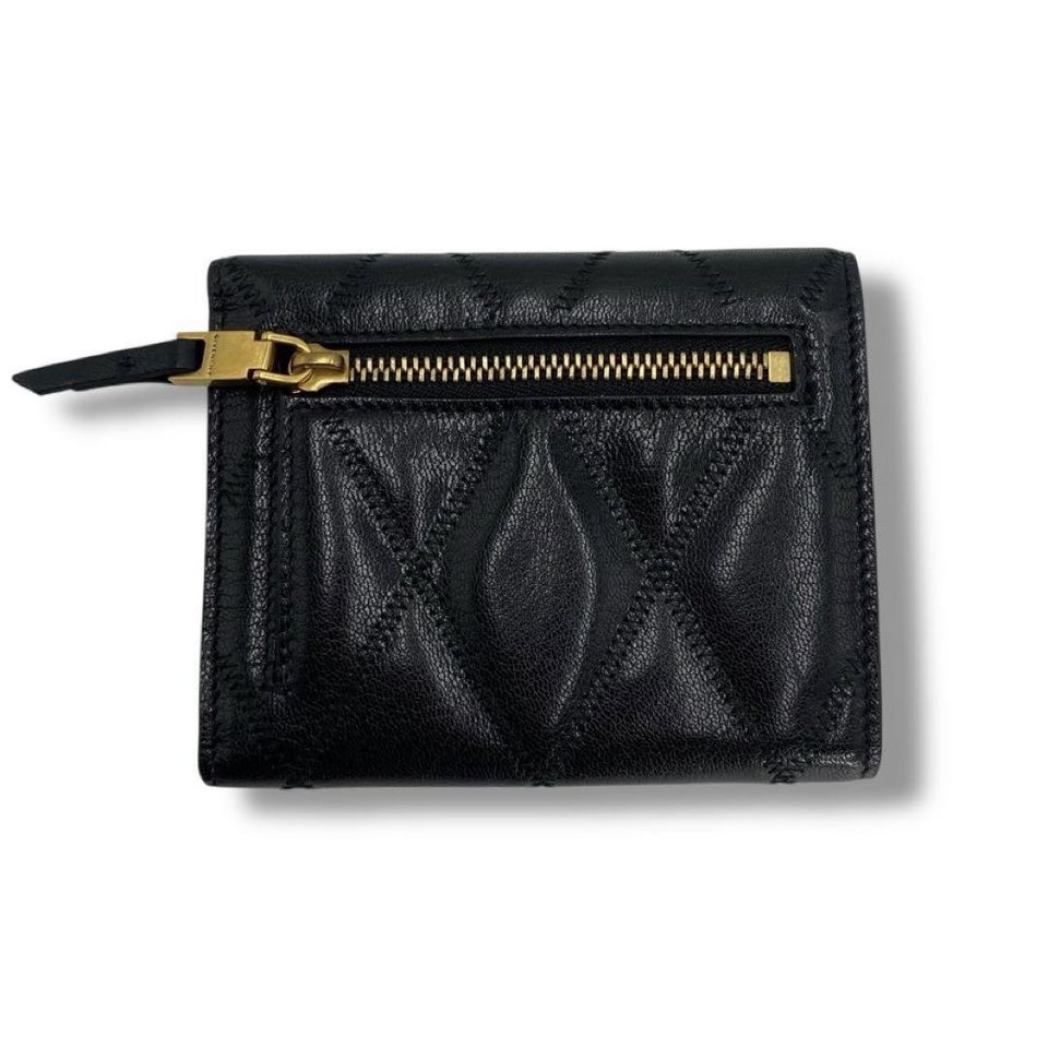 GIVENCHY quilted folding wallet vintage black France Paris women from ...