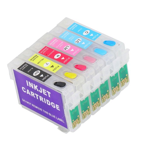 6 Refill Ink Cartridge with Permanent Chip Compatible T0791 T0792 T0793 ...
