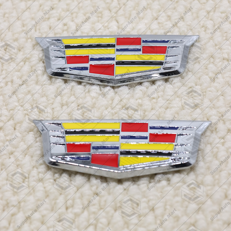 Pair For CTS STS DTS SRX Emblem Badges Fender Stickers Chrome #84552887 ...