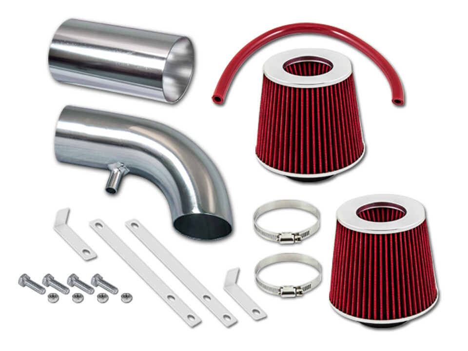 Red Short Ram Air INTAKE System For 88-95 F-250 5.8L V8 Non-MAF sensor ...