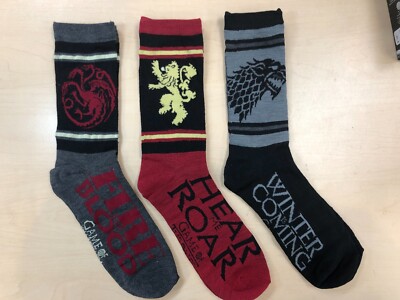 Game Of Thrones HBO Licensed 3 Pair Crew Socks | eBay
