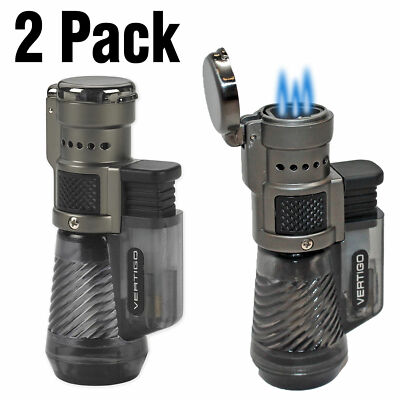Vertigo by Lotus Cyclone Triple Torch Cigar Lighter Charcoal 2 Pack | eBay