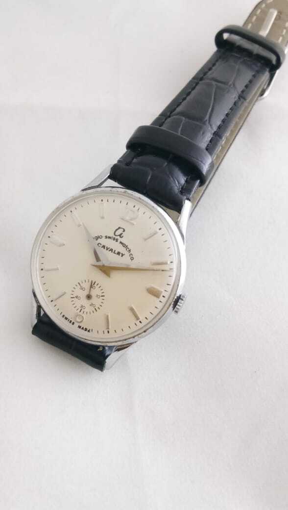 Anglo Swiss watch Co.CAVALRY Hand-winding Men's Swiss Made White Dail ...