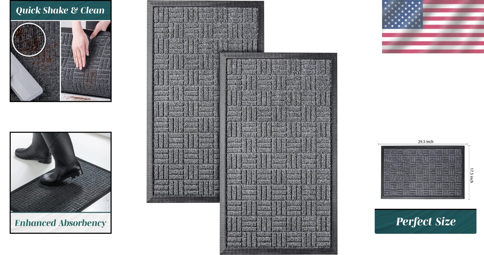 Large Utility Size Doormats Set - Slip-Resistant Mats for Safe Entries ...