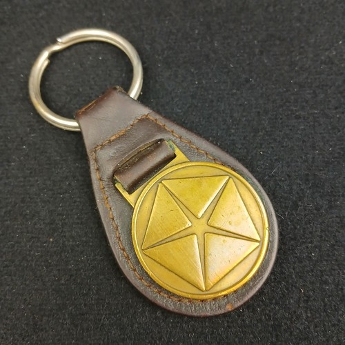 Vintage CHRYSLER Dodge MOPAR Leather Key Ring Keychain Pentastar Fob ...